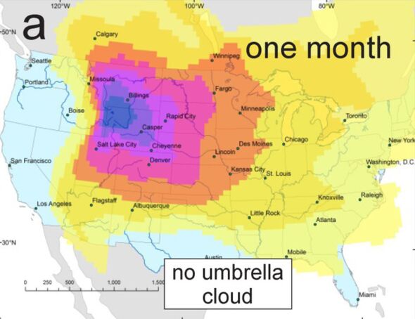 Map shows which parts of the US would be devastated if Yellowstone ...