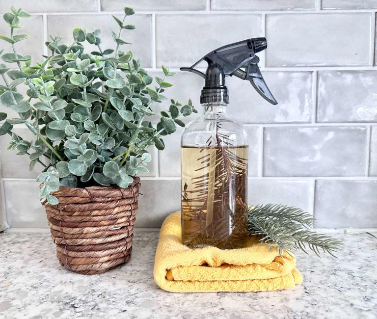 Easy DIY Pine, Thyme, Lemon Tile Floor Cleaner