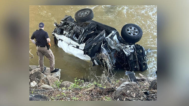1 hurt after car drives into Broad River, catching fire on impact ...