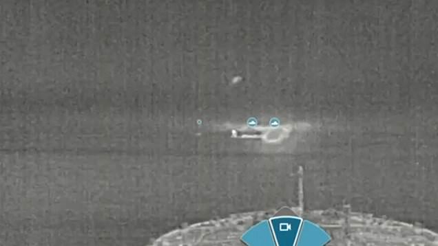 Footage shows moment of North Sea ship collision and fireball