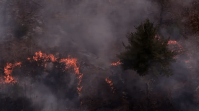 Brush fire seen burning in Middleton