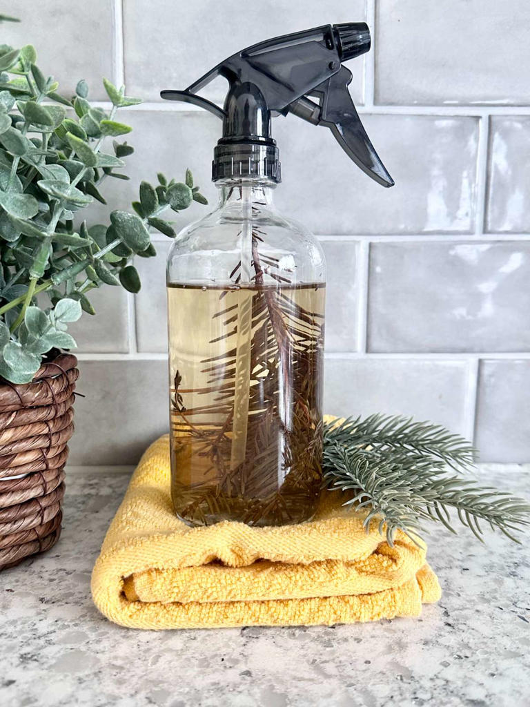 Easy DIY Pine, Thyme, Lemon Tile Floor Cleaner