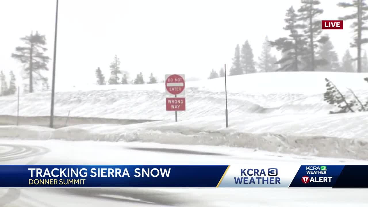 Northern California winter storm | Snow starts falling in the Sierra at ...