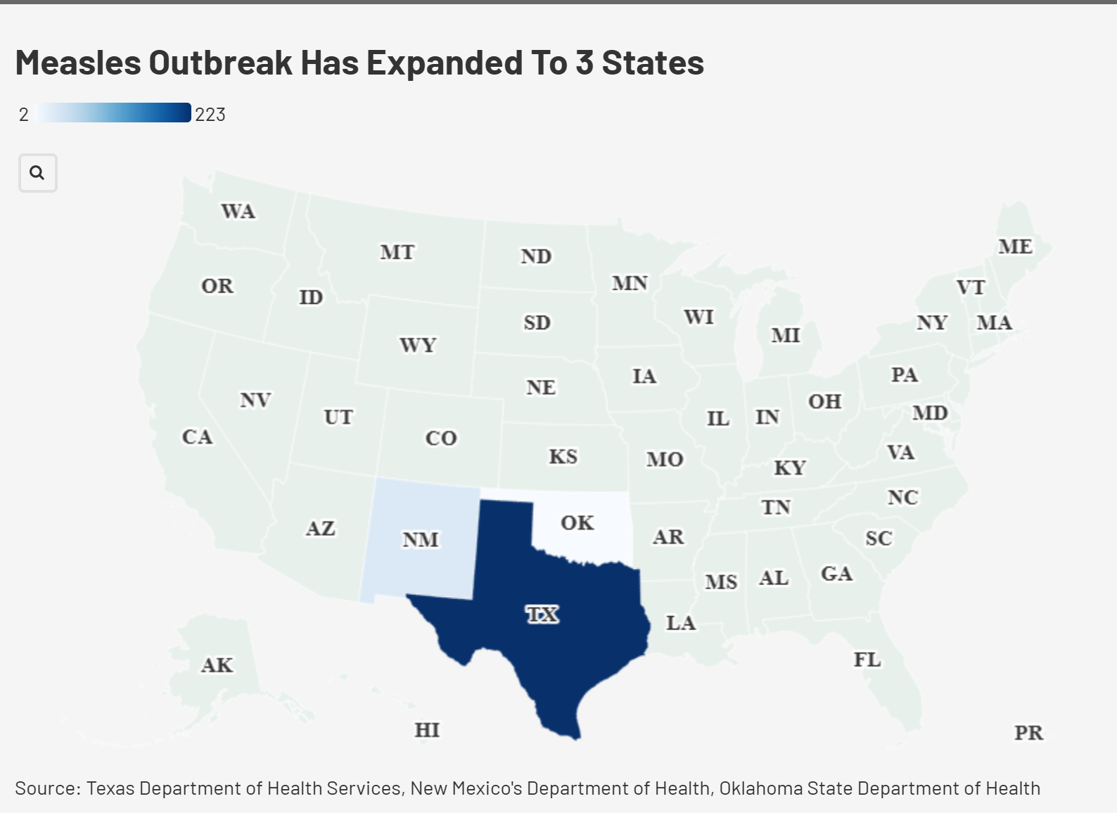 Map Shows Measles Outbreak Has Expanded To 3 States