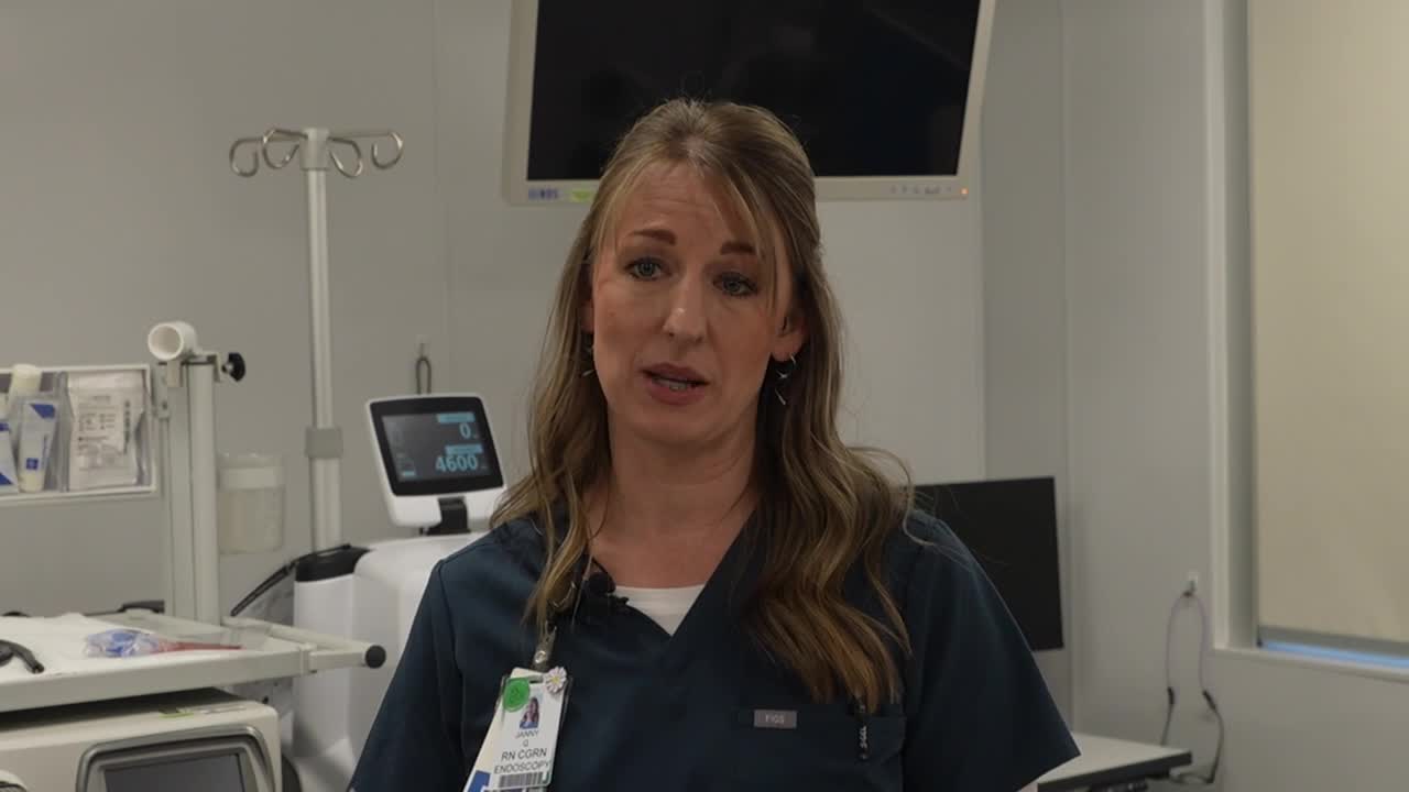 Nurse explains the importance of colonoscopies