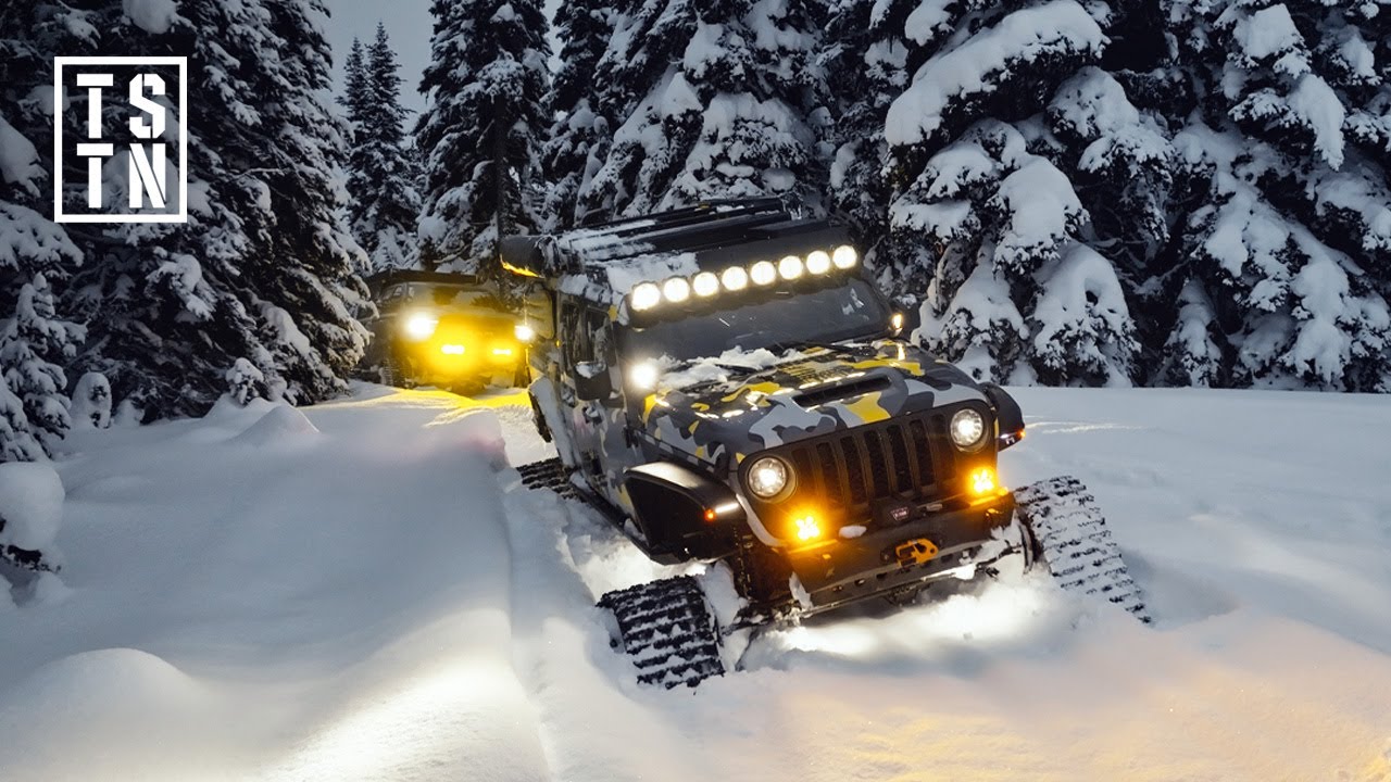 Deep Snow Winter Camping in Tracked 4x4s!