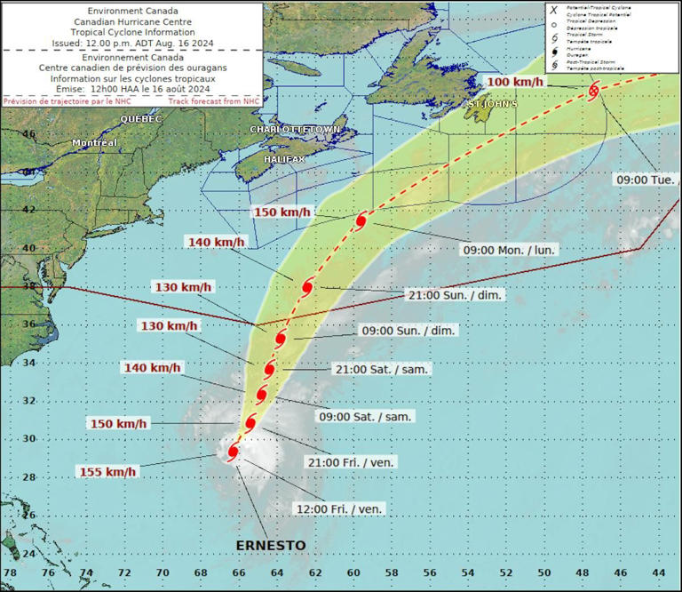 ALLISTER AALDERS: Ernesto approaches Atlantic Canada Monday, eastern ...