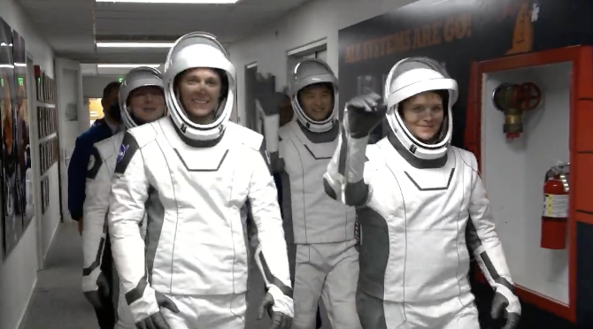 Final Steps Inside: Crew-10 Astronauts Walk Out for SpaceX Launch