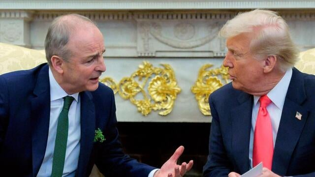 Underlying hostility at meeting between Trump, Irish prime minister