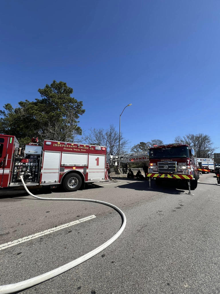 1 hurt after car drives into Broad River, catching fire on impact ...