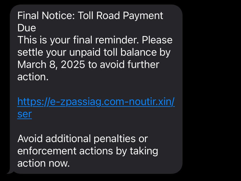 That E-ZPass text is almost definitely a scam. Here's how to spot it.