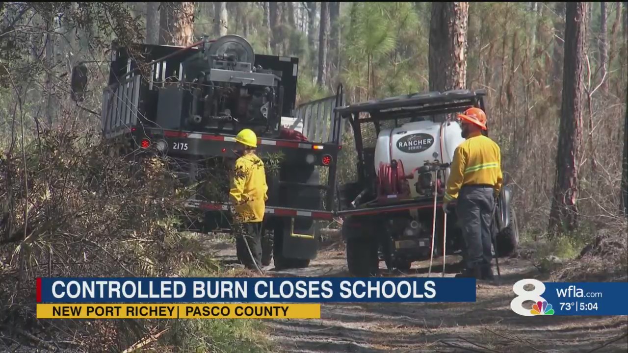 Controlled burn forces closure of two Pasco County schools
