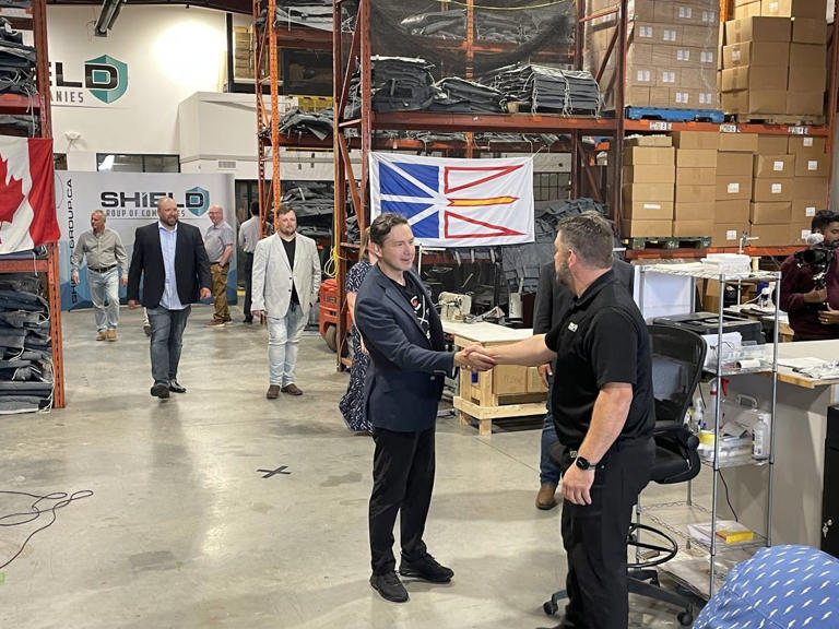 Conservative Leader Pierre Poilievre visits Mount Pearl company on his ...