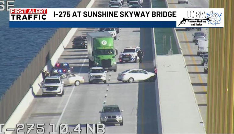 First Alert Traffic: Major crash blocking Sunshine Skyway Bridge