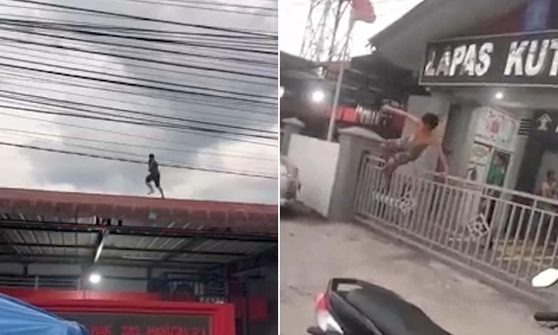 Dramatic moment more than 50 prisoners break down jail door and flee