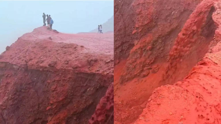 'I Wish I Was There': Beach In Iran Turns 'Blood Red' During Rain ...