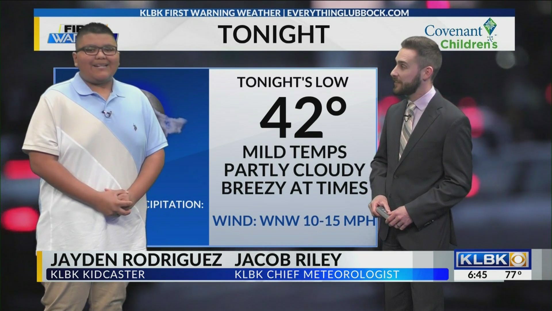 Jayden Rodriguez is the newest KLBK KidCaster!