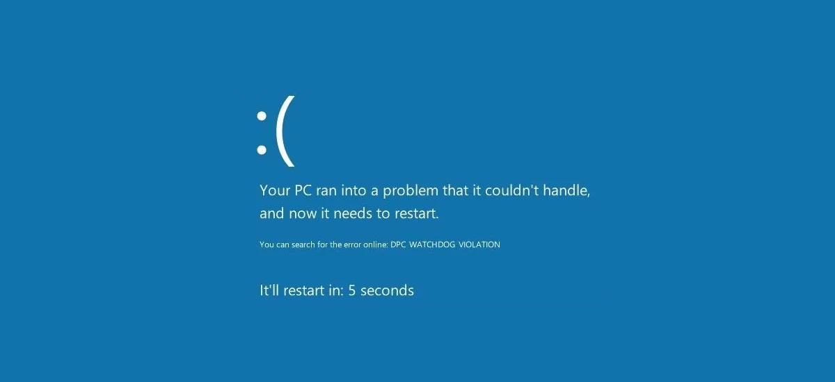 Error DPC_WATCHDOG_VIOLATION en Windows: Causas y soluciones