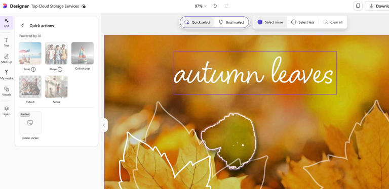 Microsoft Designer beats out Canva hands down thanks to its AI features