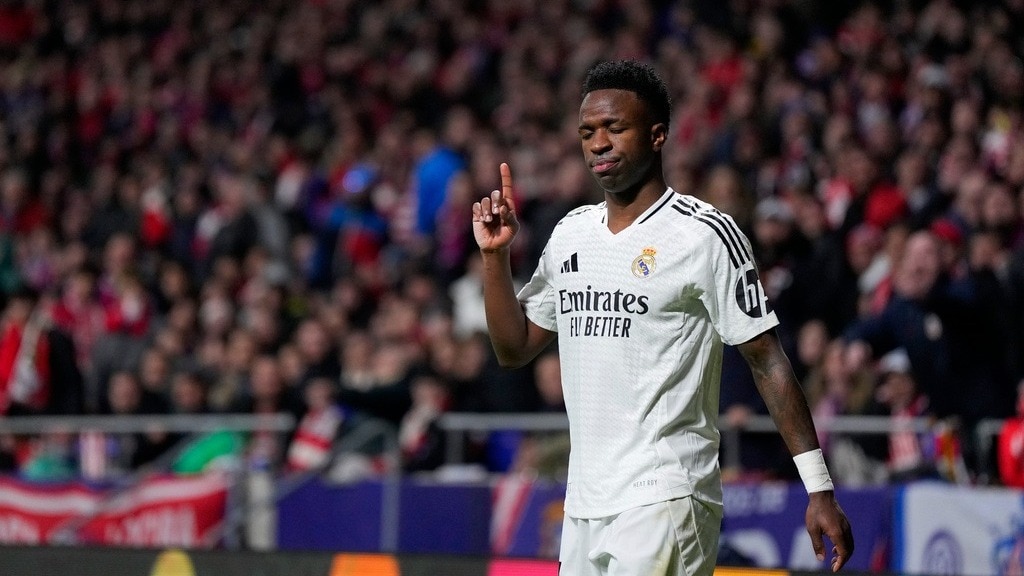 Watch: Real Madrid's Vinicius Jr taunts Atletico fans with 15 UCL ...