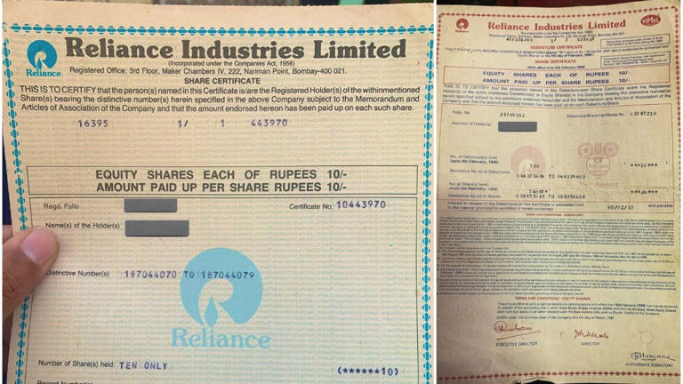 Chandigarh man finds old Reliance shares at home, Internet says he's ...