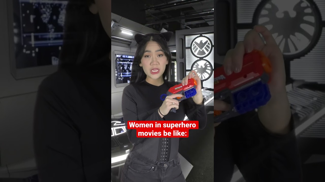 Women in superhero movies be like #marvel #dc