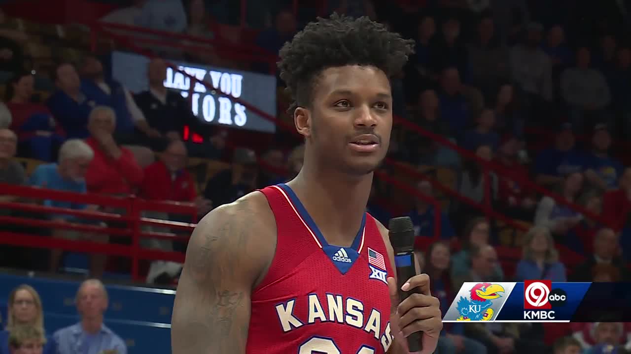 The final ride for KJ Adams: Kansas forward bids farewell to Allen ...