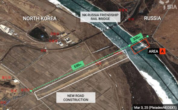 Chilling satellite images show North Korea and Russia building bridge ... Chilling satellite images show North Korea and Russia building bridge ...
