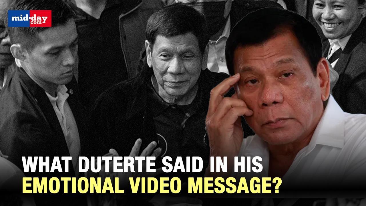 Duterte releases video message for his supporters before landing in ...