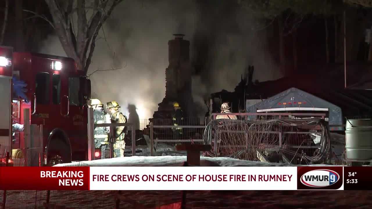 Firefighters respond to scene of overnight house fire in Rumney
