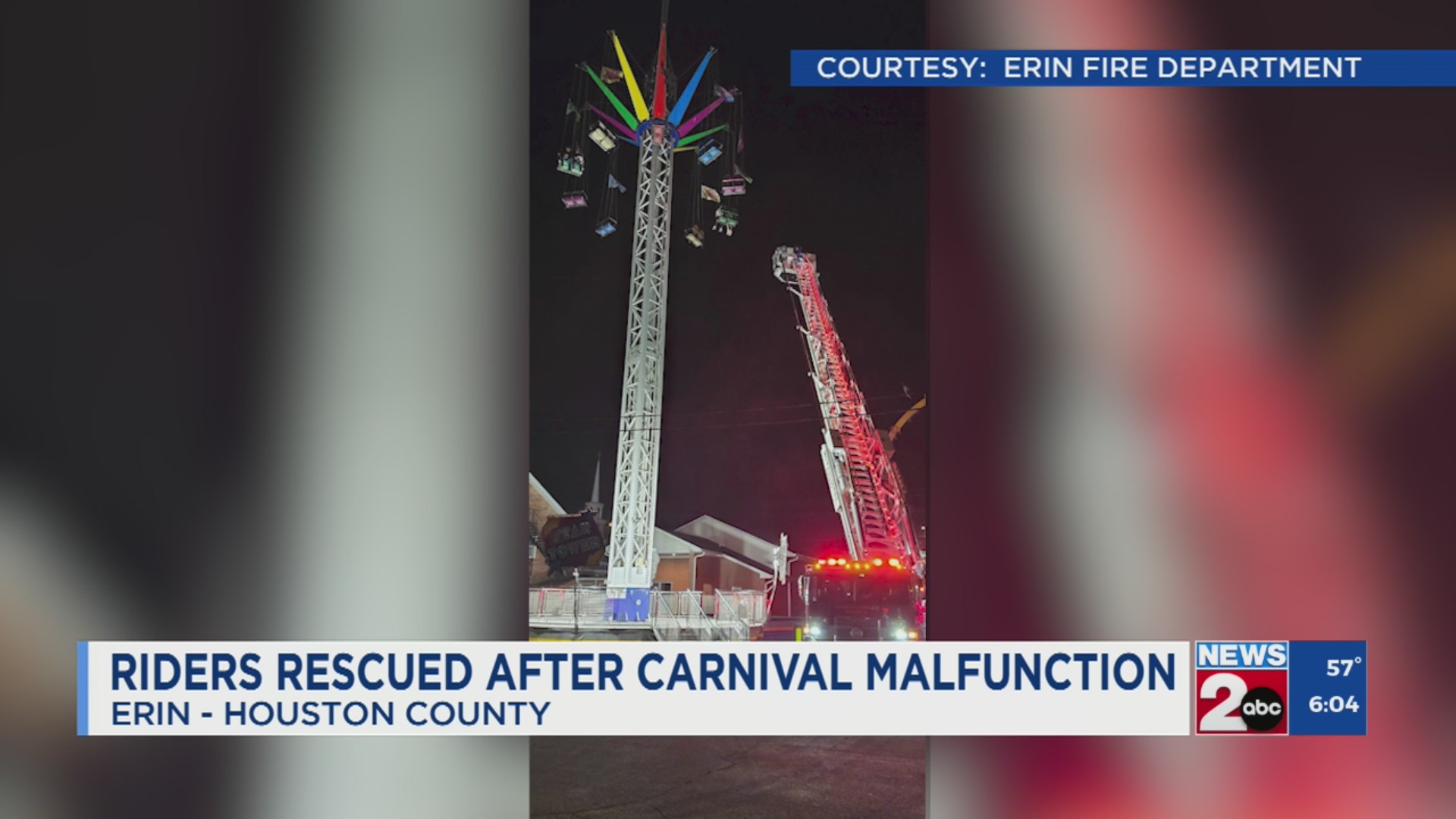 20 people rescued after Erin carnival ride malfunctions