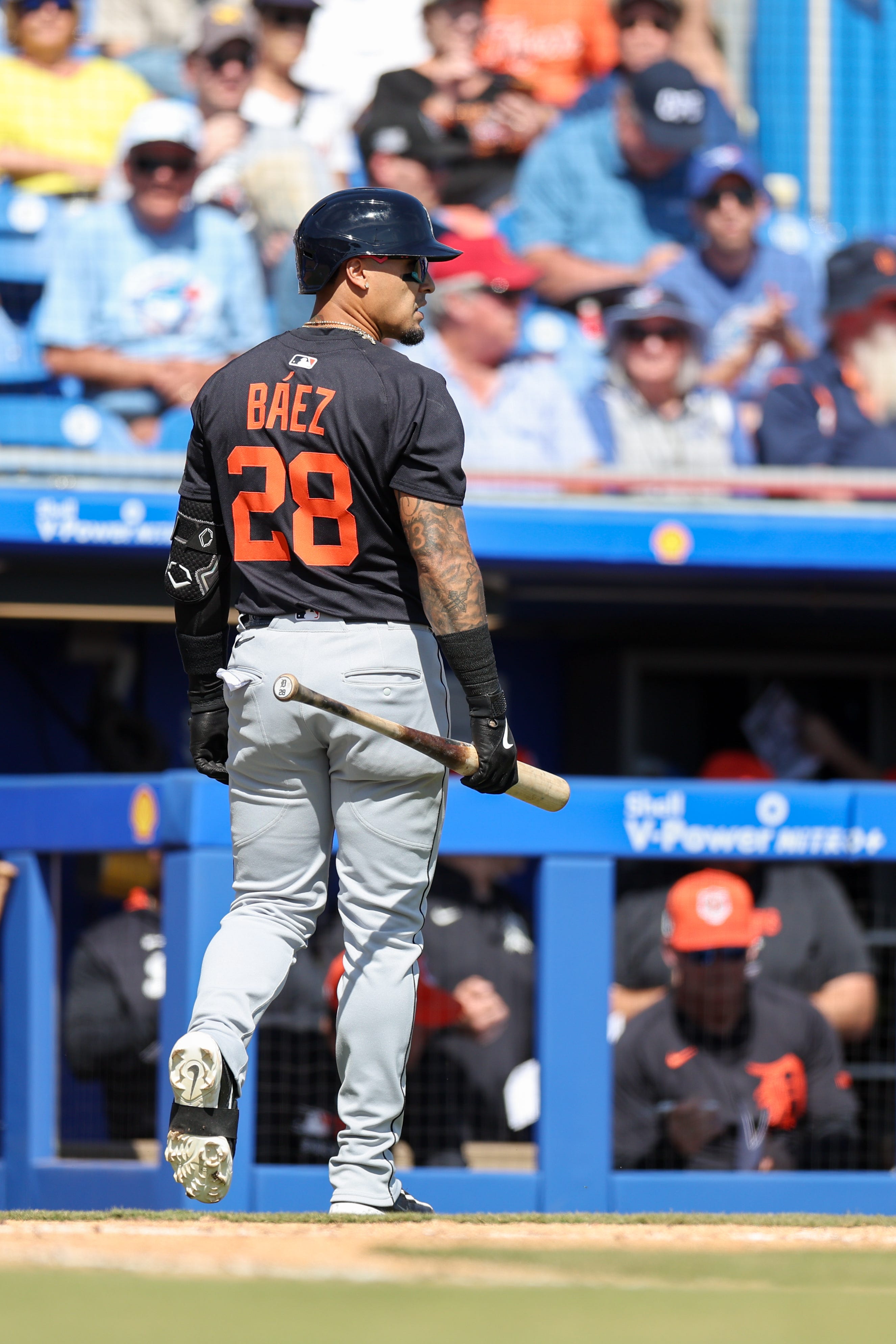 Detroit Tigers' Javier Báez reacts to playing third base for first time ...