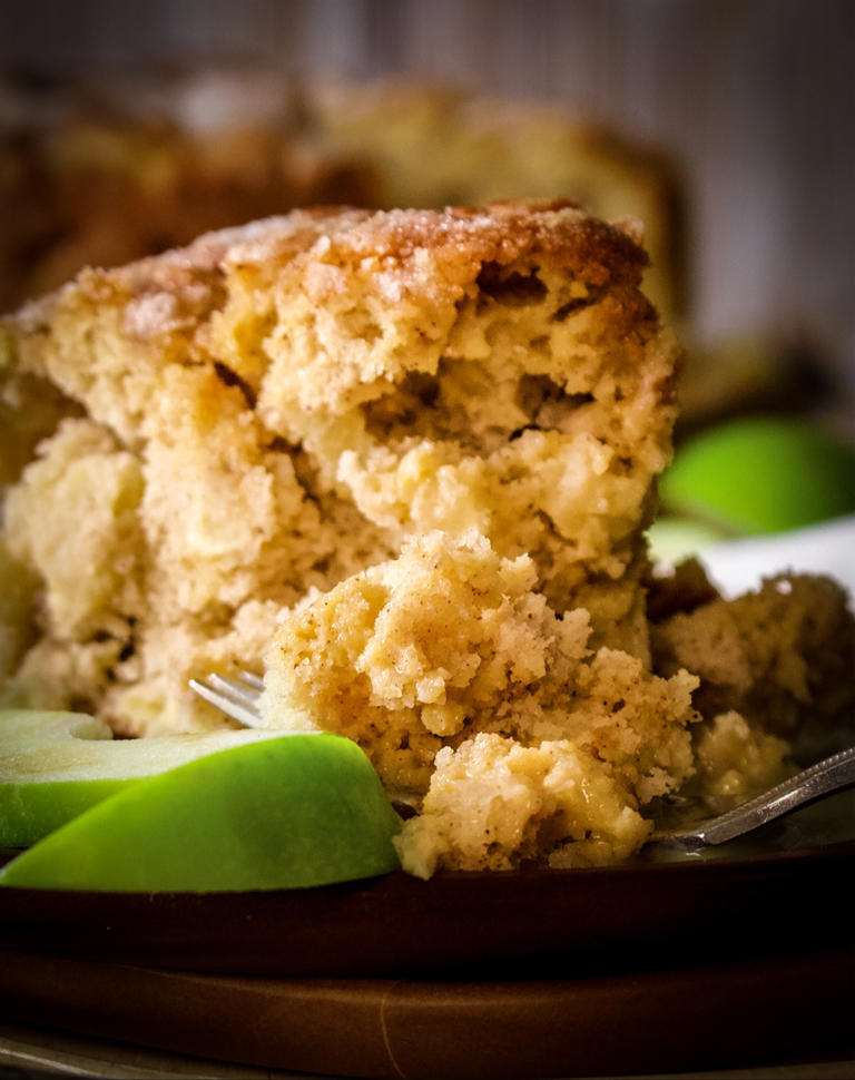 Irish Apple Cake with Custard Sauce or Whisky Sauce