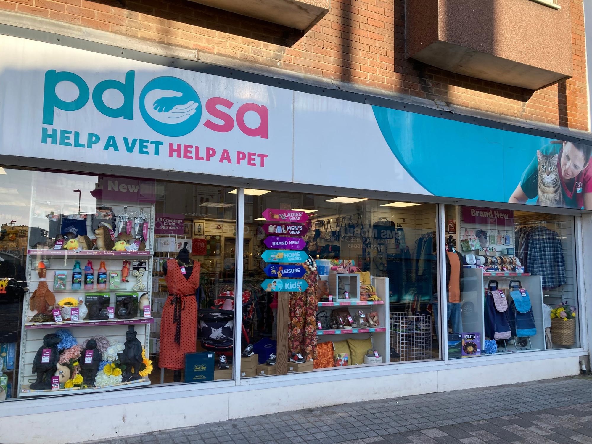 Donation appeal at PDSA Blackpool charity shop