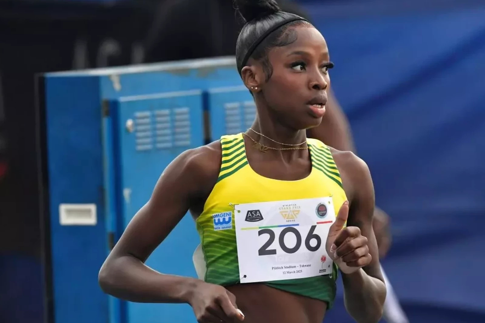 Prudence Sekgodiso secures a victory at the ASA Grand Prix