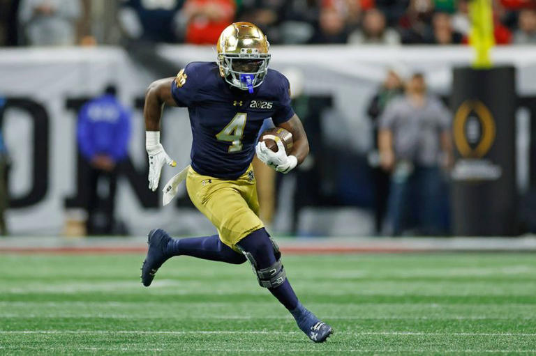 EA Sports College Football 26 leak has Notre Dame star Jeremiyah Love on cover