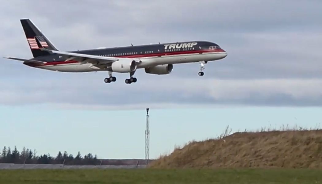 Edinburgh Trump: Footage shows the moment Trump plane lands at ...