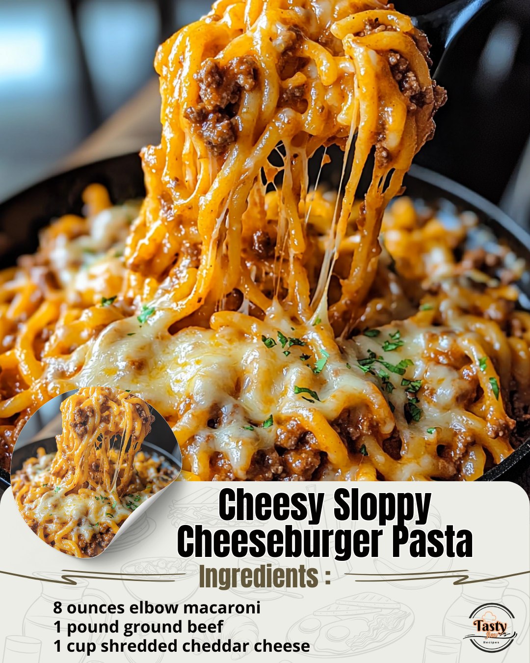 Cheesy Sloppy Cheeseburger Pasta – A Comforting One-Pan Meal!