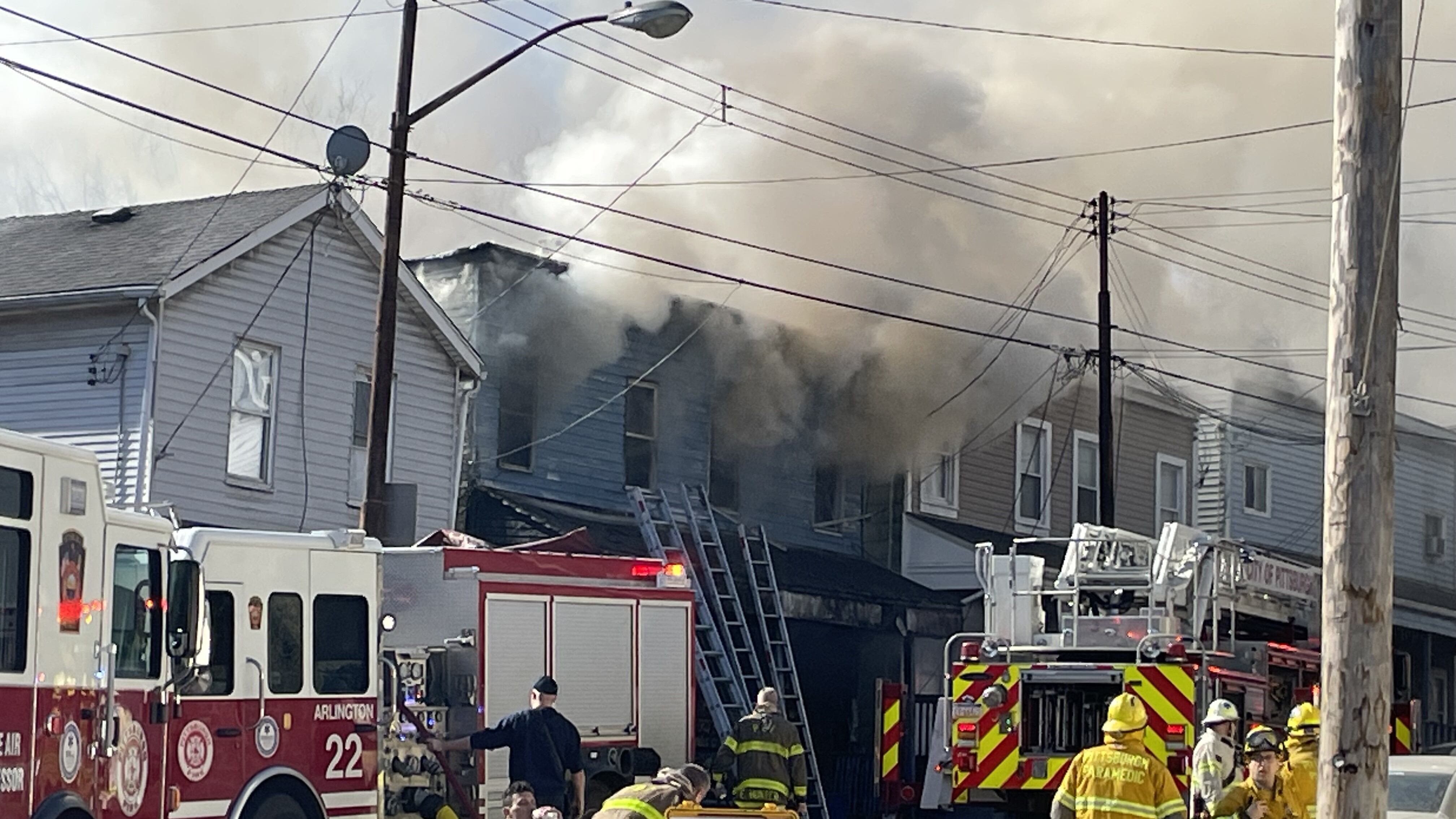 Heavy smoke coming from large house fire in Pittsburgh’s South Side Slopes