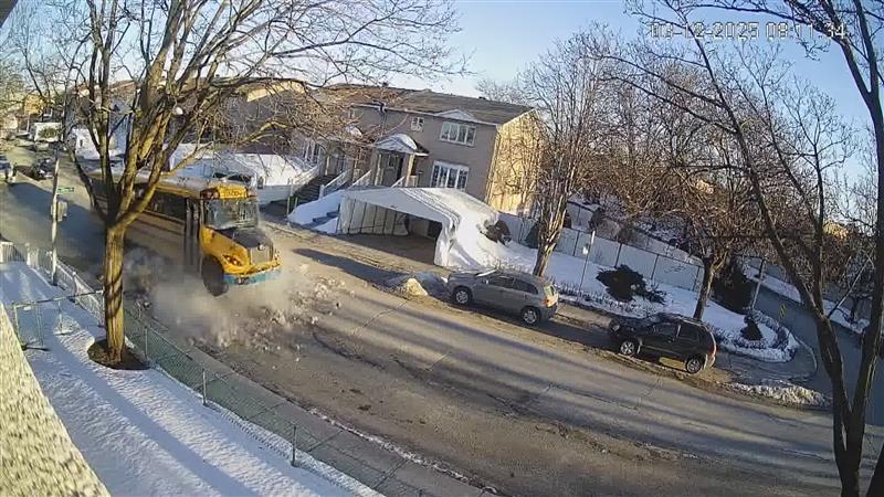 Video shows Quebec school bus slamming into frozen snowbank in middle ...