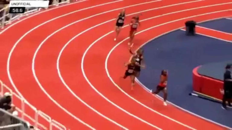 What happened with the high school track runner who hit her opponent with a baton?