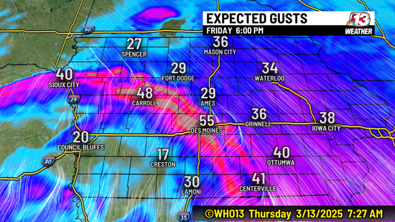 Isolated tornadoes, high winds possible in central Iowa Friday night