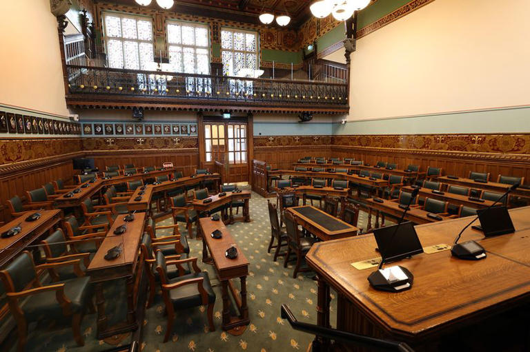 Inside Rochdale Town Hall's new council chamber