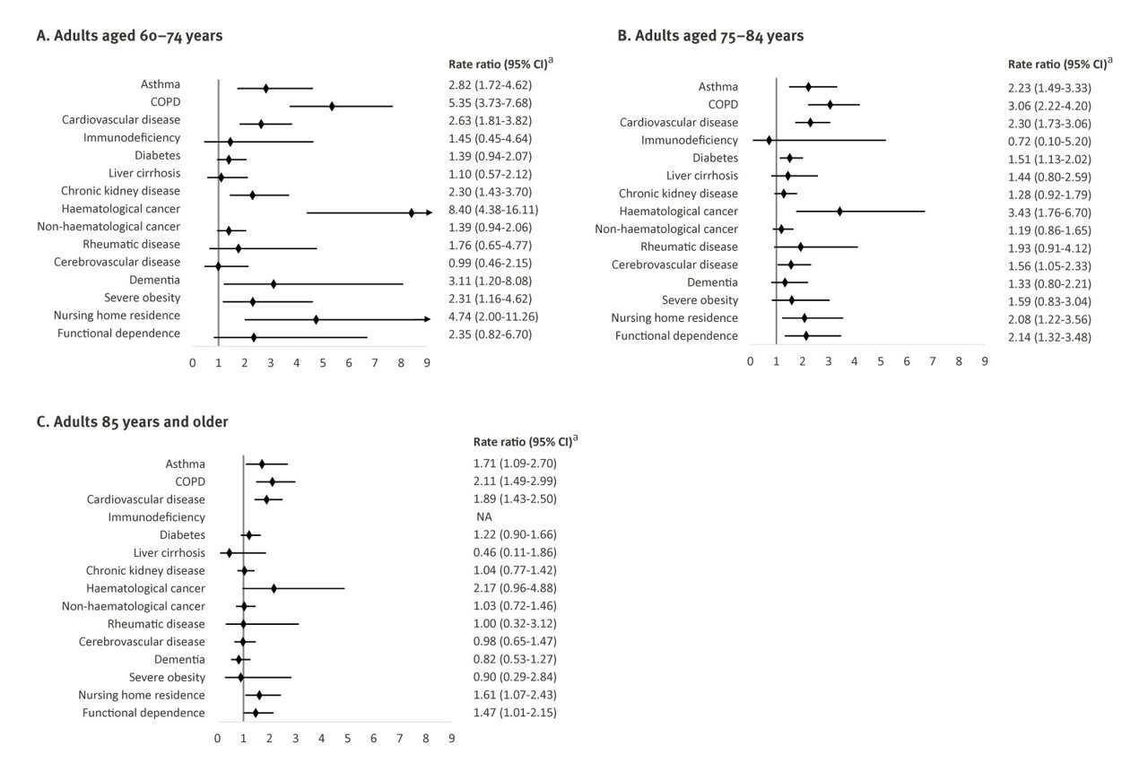 RSV hospitalization risk among older adults linked to age and certain ...