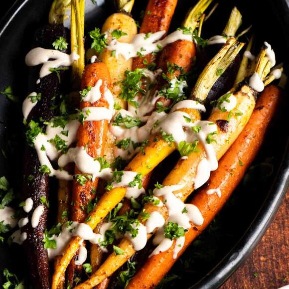 Caramelized Spring Carrots Drizzled with the Ultimate Sauce