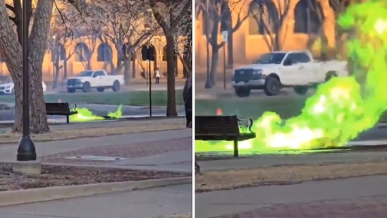 ‘Eerie green flames’ shoot out of manhole after explosion in Texas ...