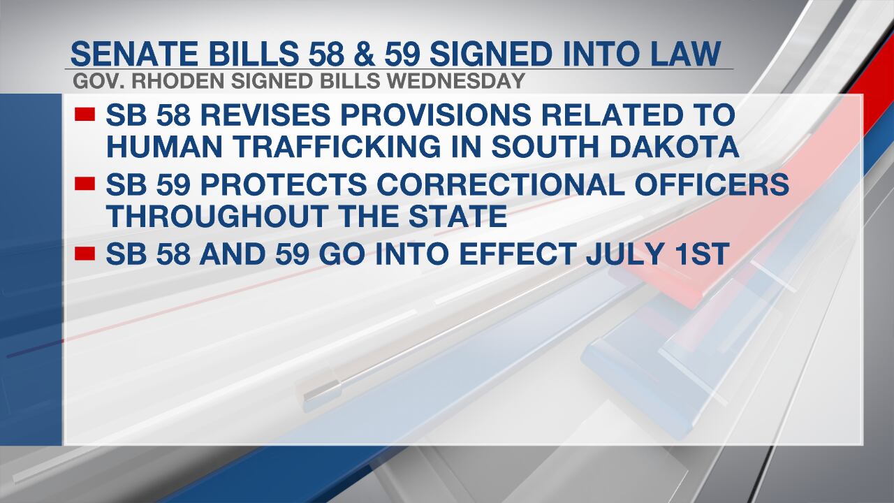 Governor Rhoden signs human trafficking, corrections bills into law