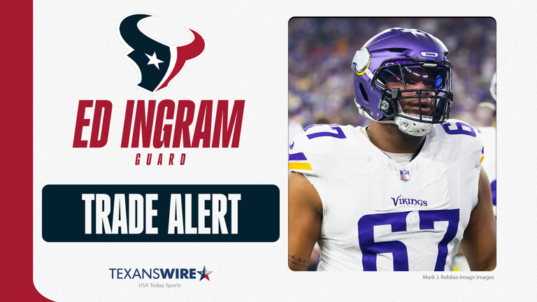 Texans continue offensive line overhaul by trading for Vikings' Ed Ingram