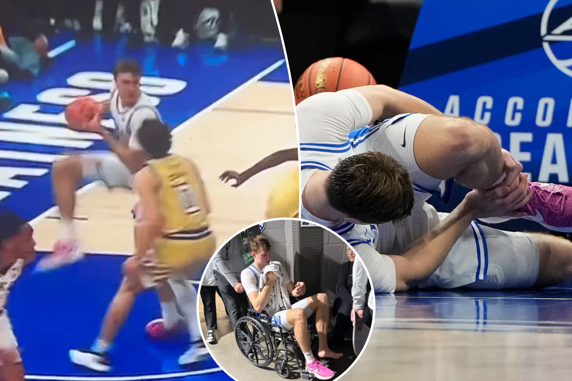 Duke’s Cooper Flagg in wheelchair after suffering ankle injury in major ...