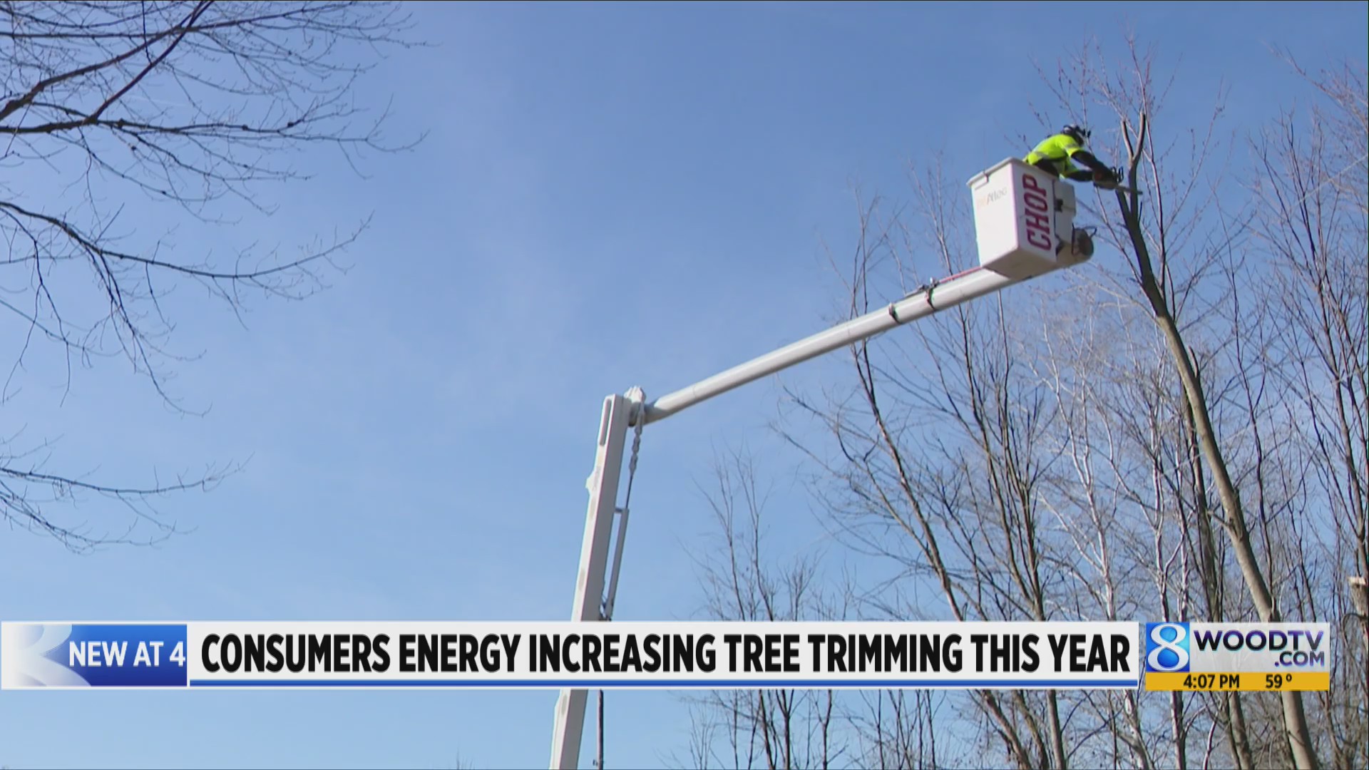 Consumers Energy trims more trees to cut down on power outages